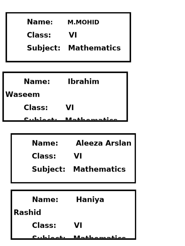 Grade 6 Maths Notebook Tag | PDF