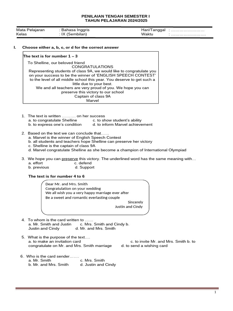 English Exam Questions for Grade IX | PDF | Diseases And Disorders
