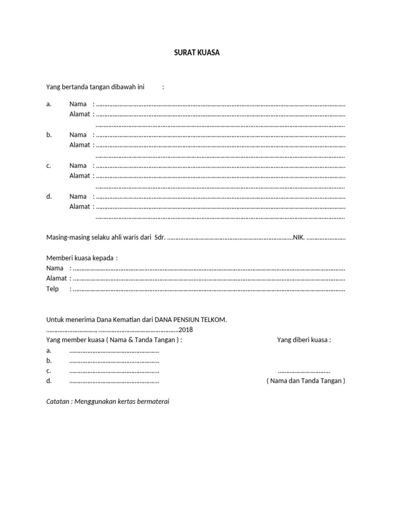 Surat Kuasa | PDF