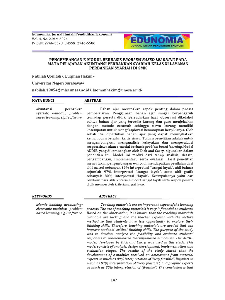 E-Modul Problem Based Learning Akuntansi | PDF