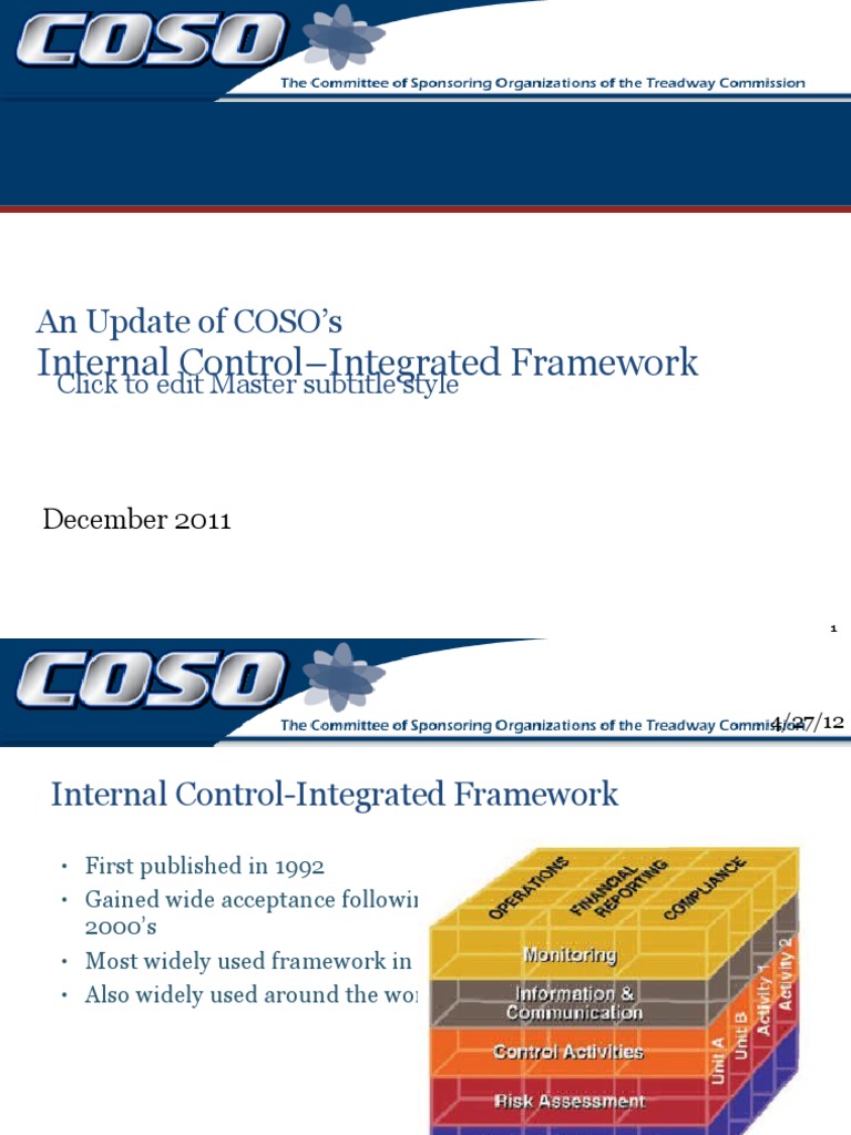 Internal Control-Integrated Framework: An Update of COSO's | PDF ...