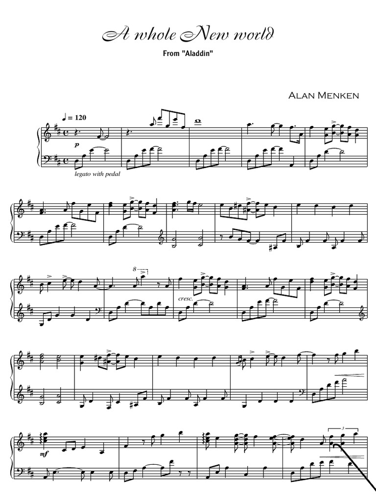 A Whole New World Sheet Music | PDF
