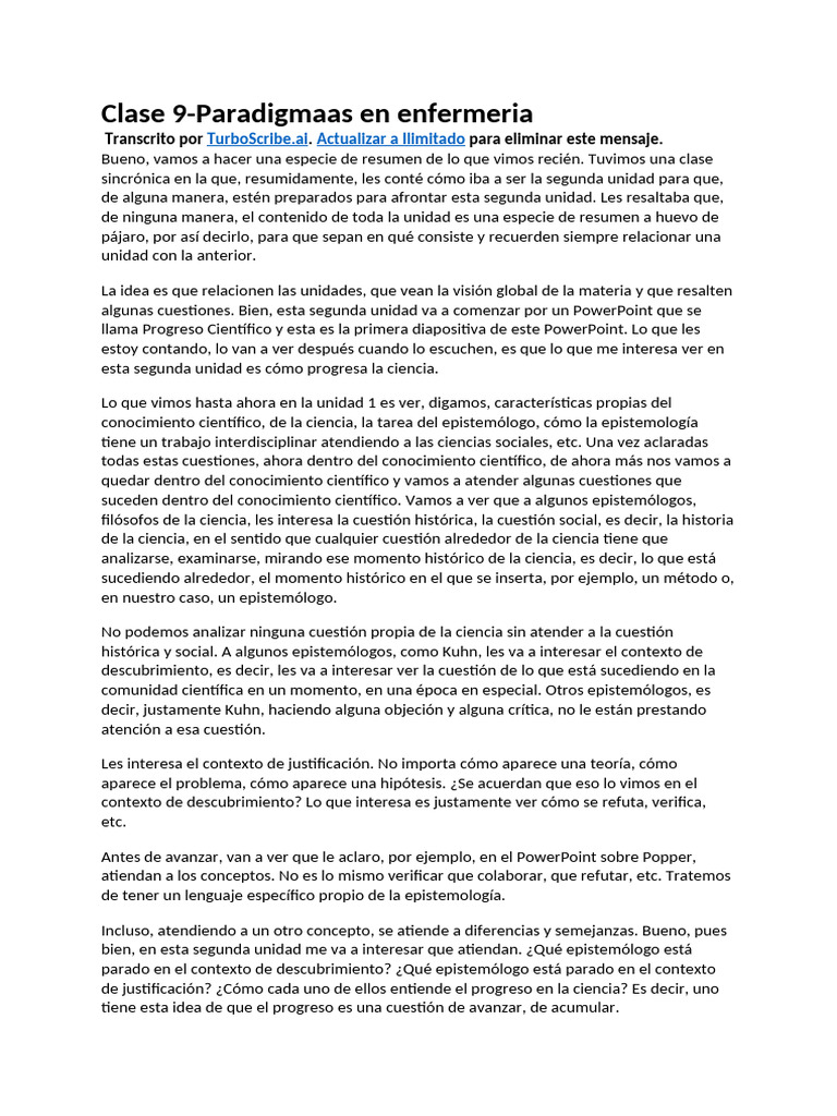 Paradigmas en Enfermería y Epistemología | PDF | Karl Popper ...