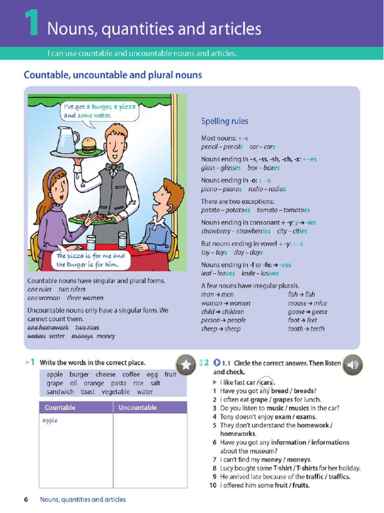 Countable vs Uncountable Nouns Explained | PDF | Plural | Noun