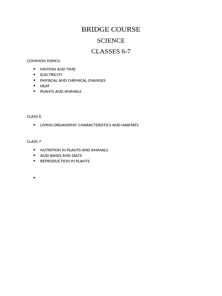Science and Math Bridge Course Overview | PDF | Area | Algebra