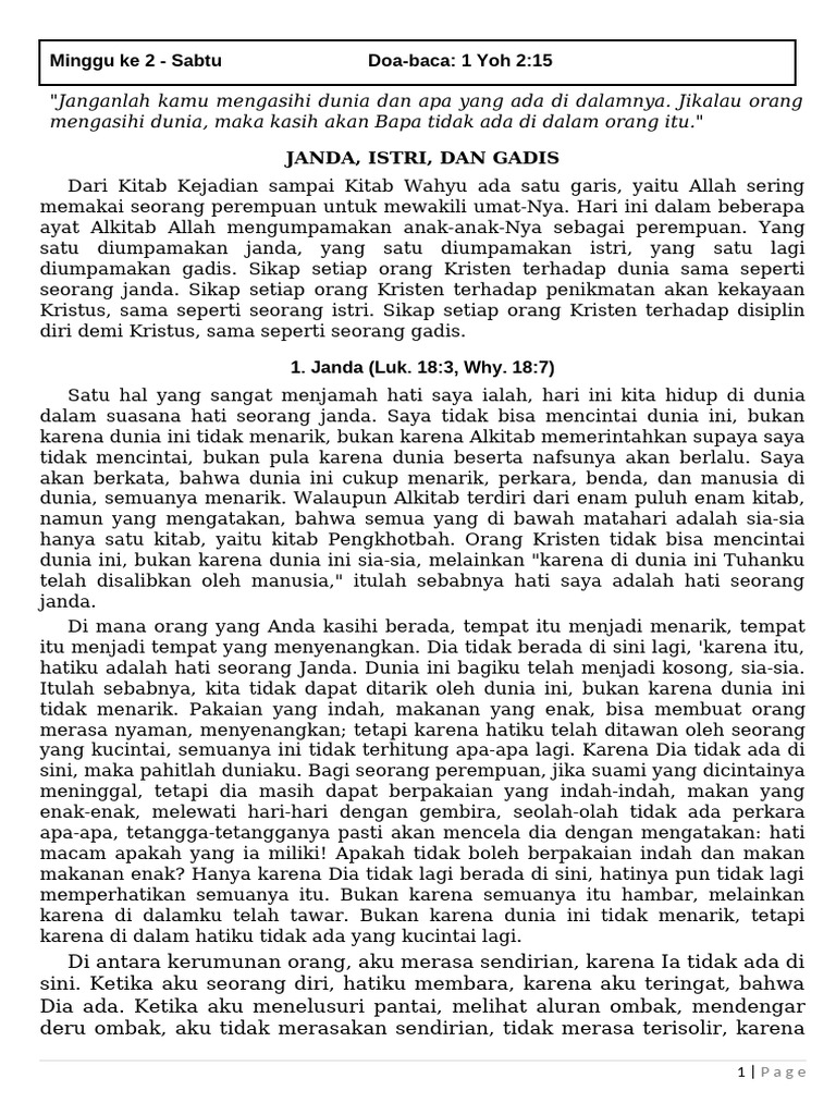 Bahan Komsel 2025 09 03 Janda Gadis Istri | PDF
