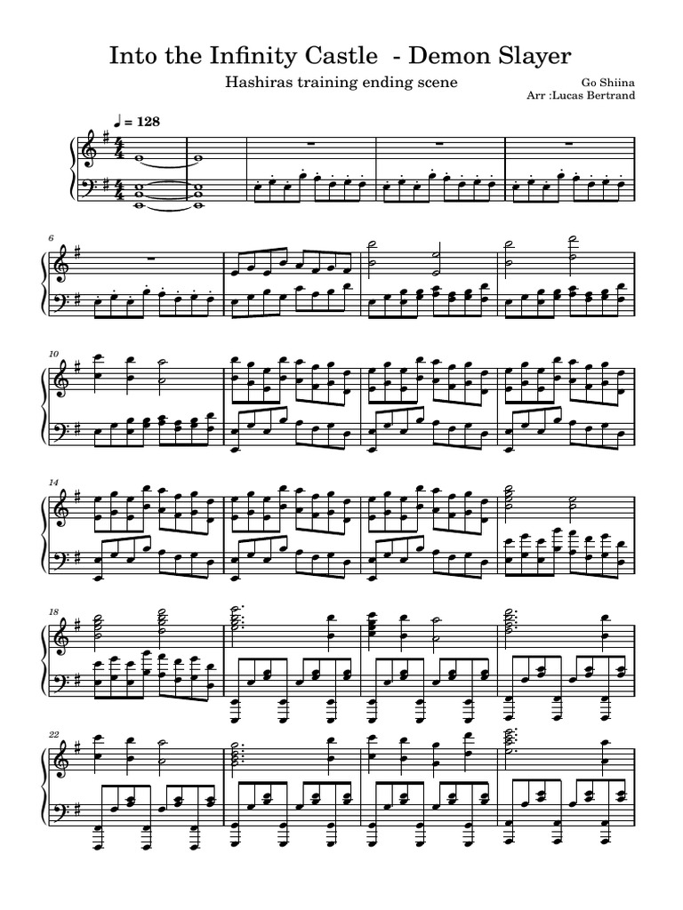 Infinity Castle Sheet Music Collection | PDF