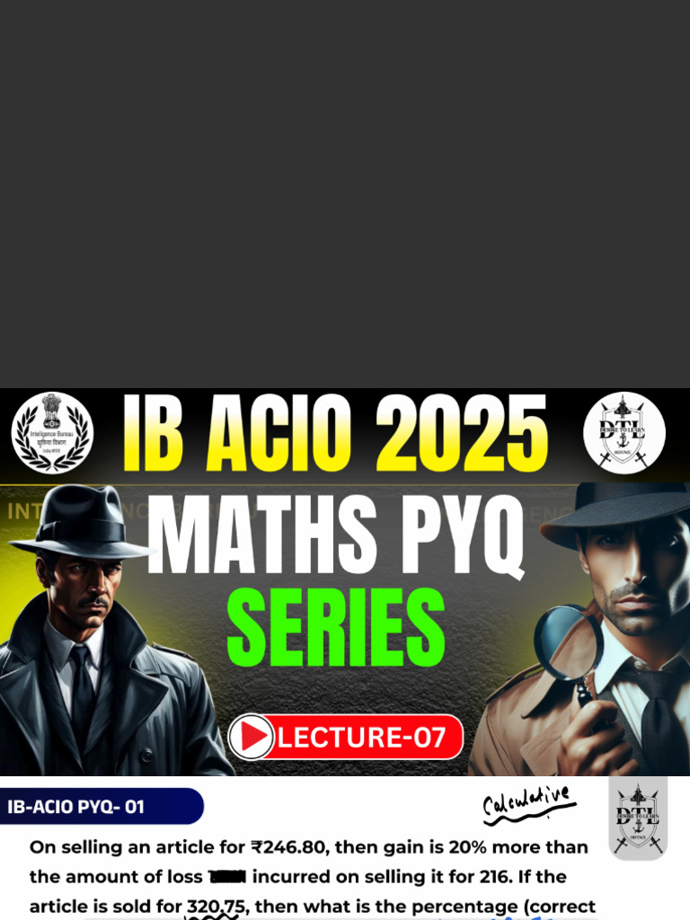 IB ACIO MATHS PYQ ANNOTED 14AUGUST Lecture 7 | PDF
