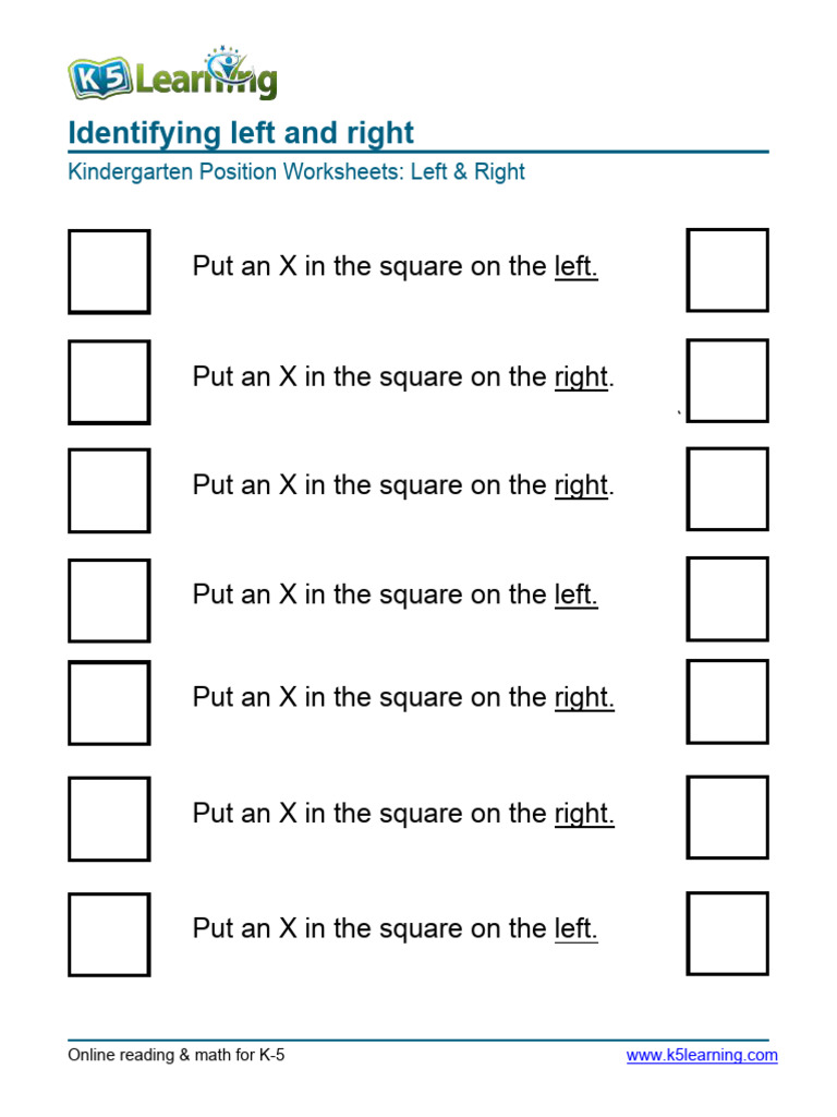 Left and Right Identification Worksheet | PDF