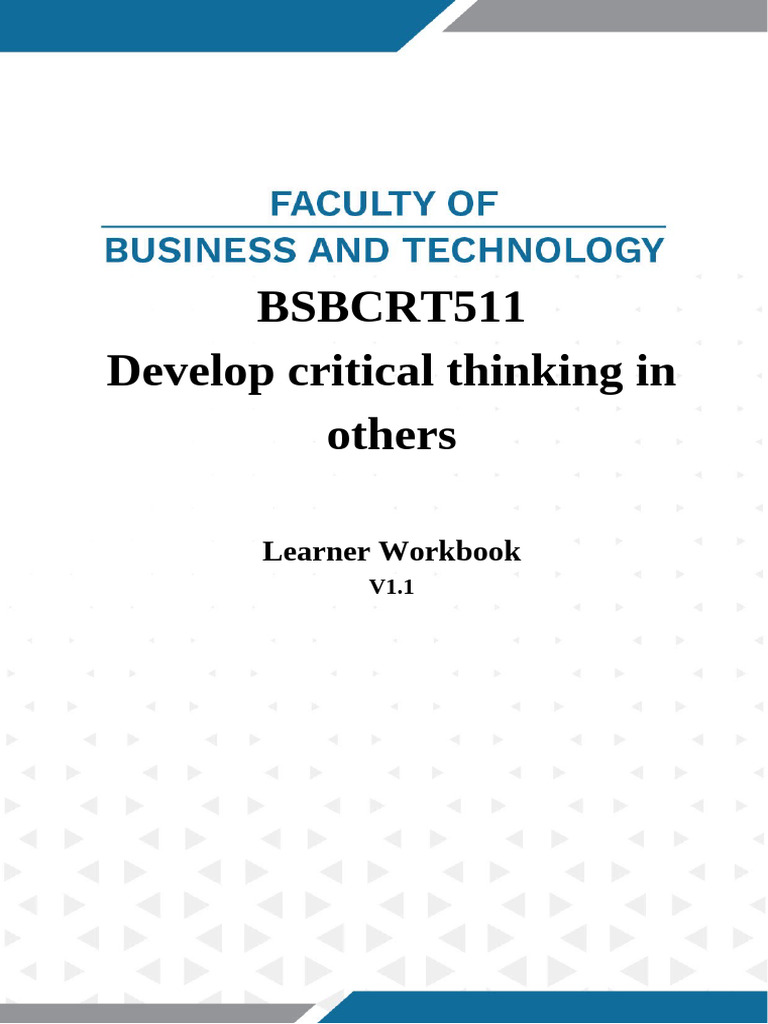 BSBCRT511 - Learner Workbook - 2025 Final | PDF | Creativity | Thought