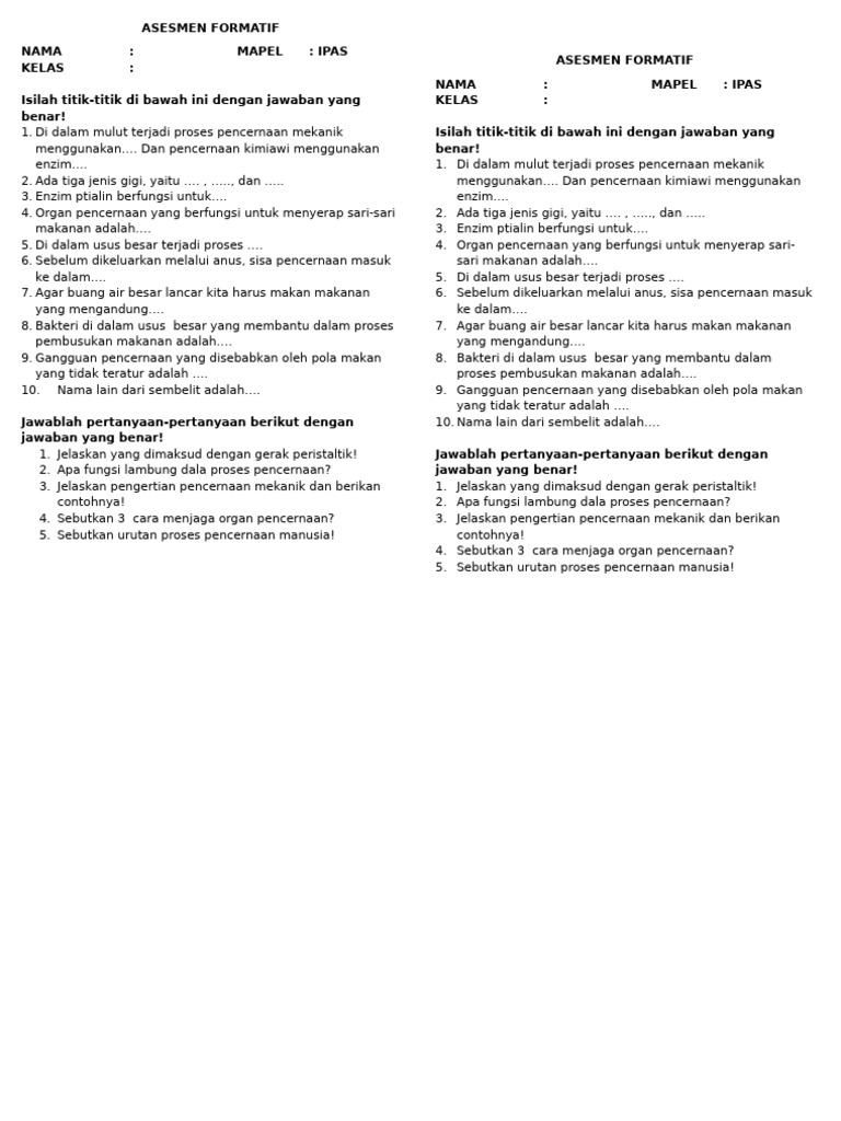 Asesmen Formatif | PDF