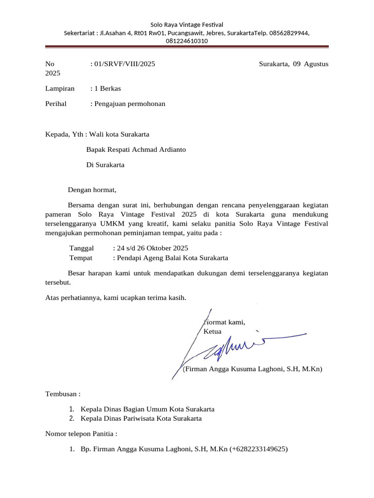 Surat Permohonan SRVF - Revisi-Oke | PDF