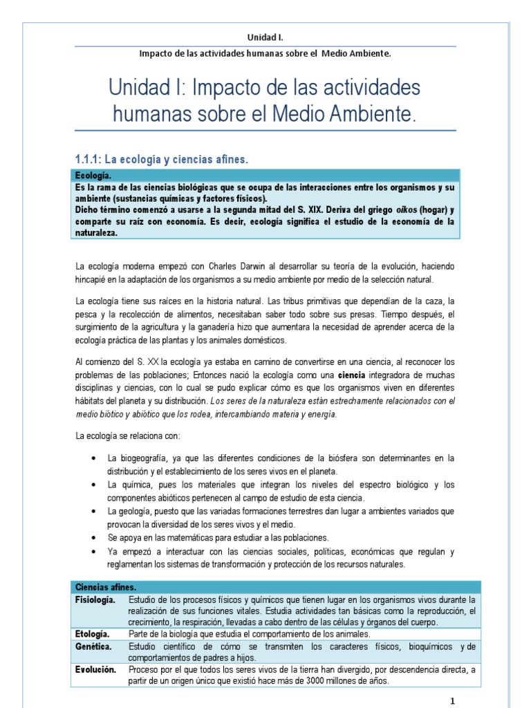 Impacto de Las Actividades Humanas Sobre El Medio Ambiente | PDF ...