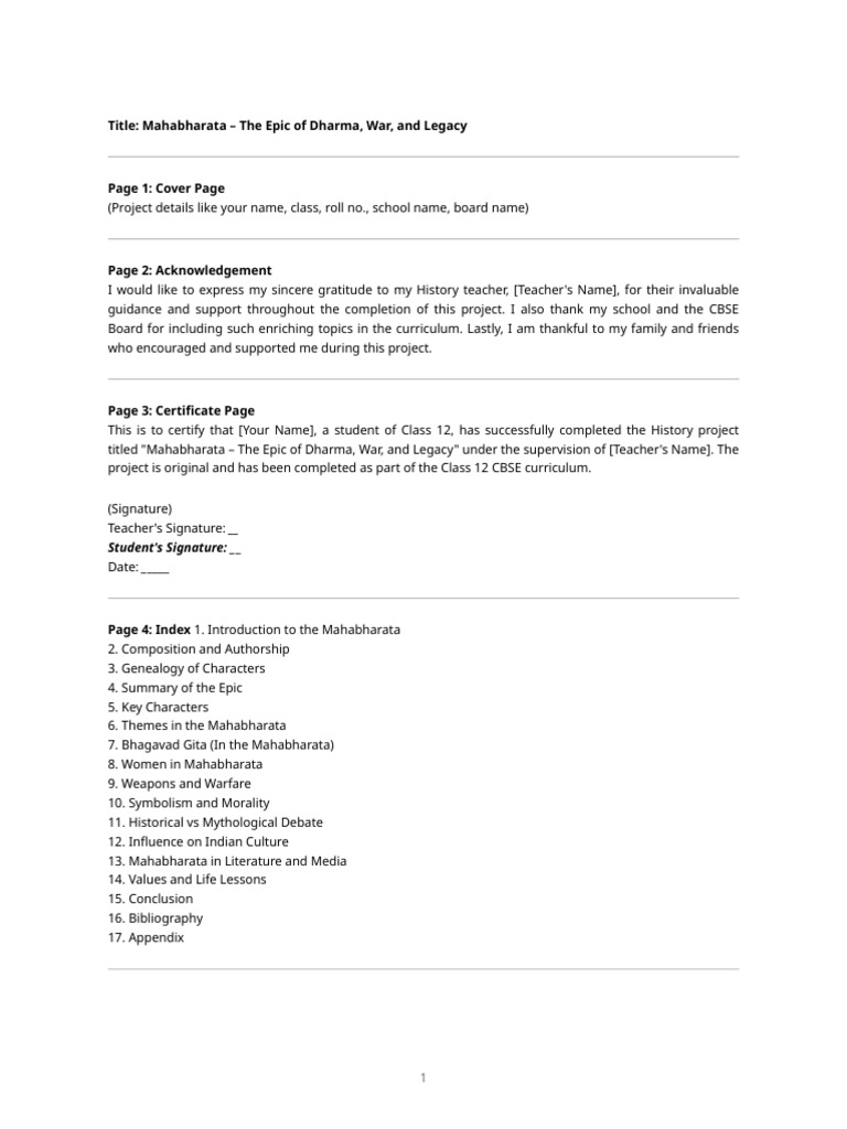 Mahabharata History Project | PDF | Mahabharata | Kurukshetra