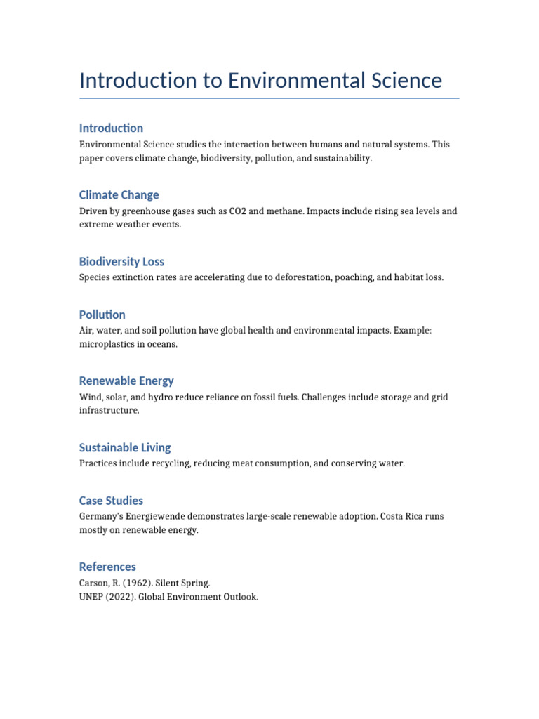 Key Concepts in Environmental Science | PDF
