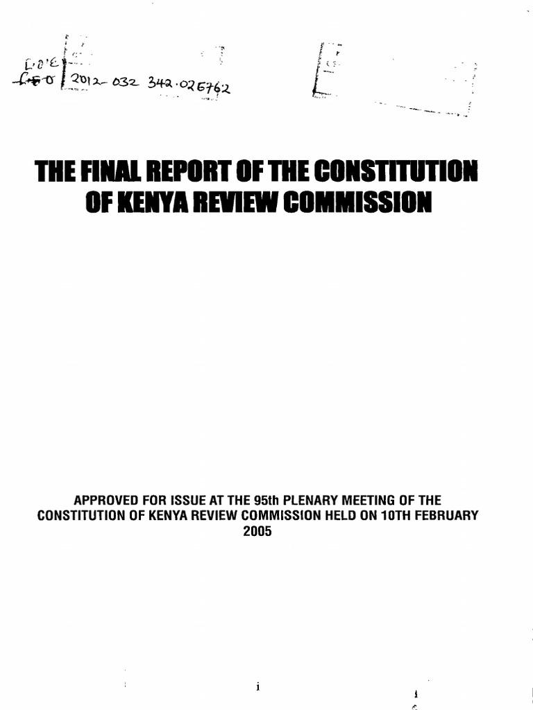 Kenya Constitutional Review Commission Report | PDF | Government ...