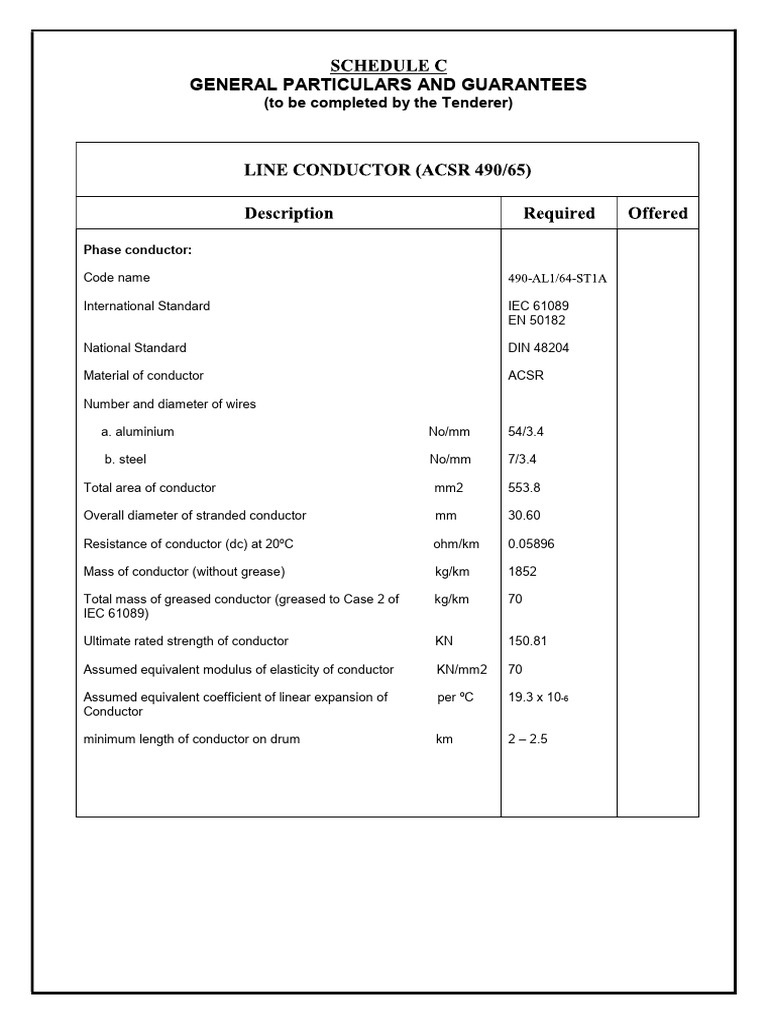 Conductor Specifications and Standards | PDF