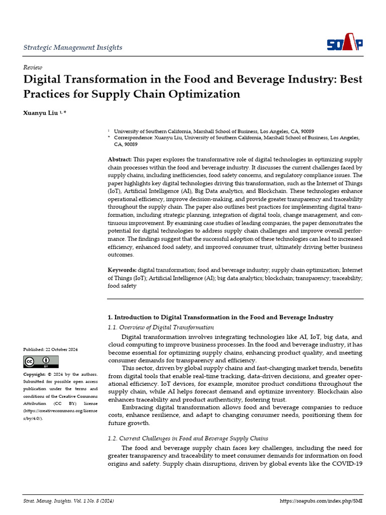 SMI 2 Digital+Transformation+in+the+Food+and+Beverage+Industry PDF ...
