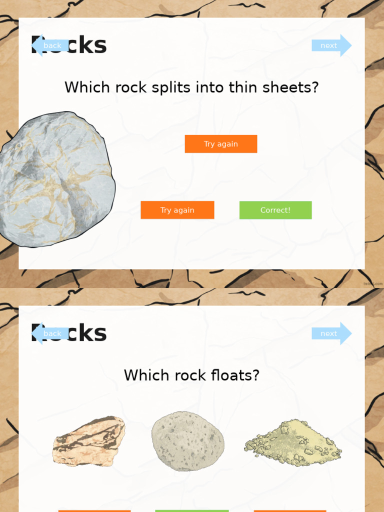 Quiz Rocks Powerpoint | PDF | Slate | Rock (Geology)