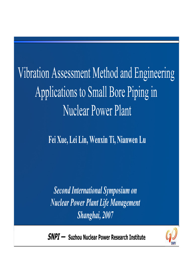 Small Bore Pipe Vibration Assessment Method and Engineering | PDF ...