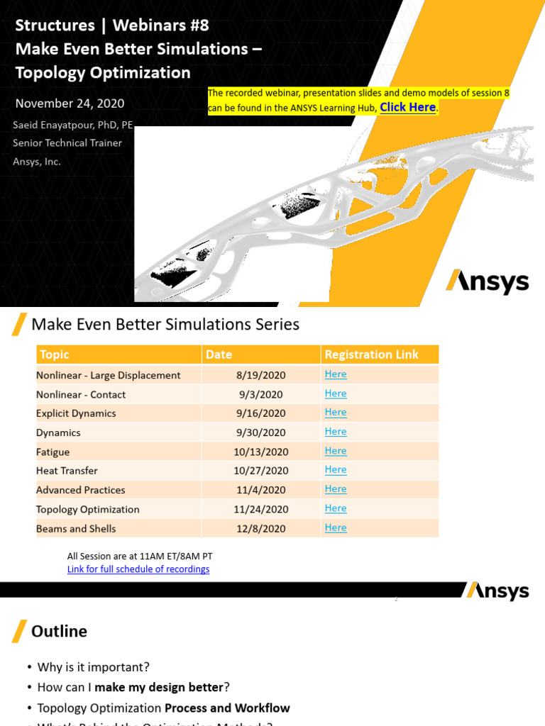 Topology Optimization Webinar Insights | PDF | Mathematical ...