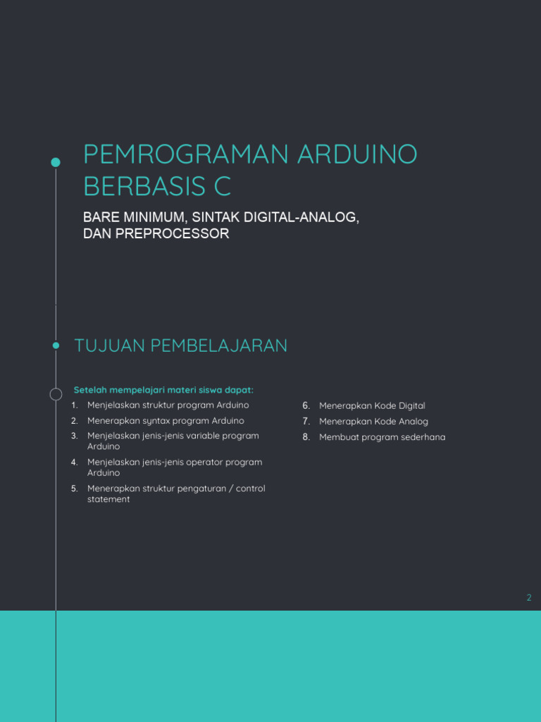 Materi 3 Bahasa Pemrograman Arduino Berbasis C Bare Minimum Dan Sintak ...