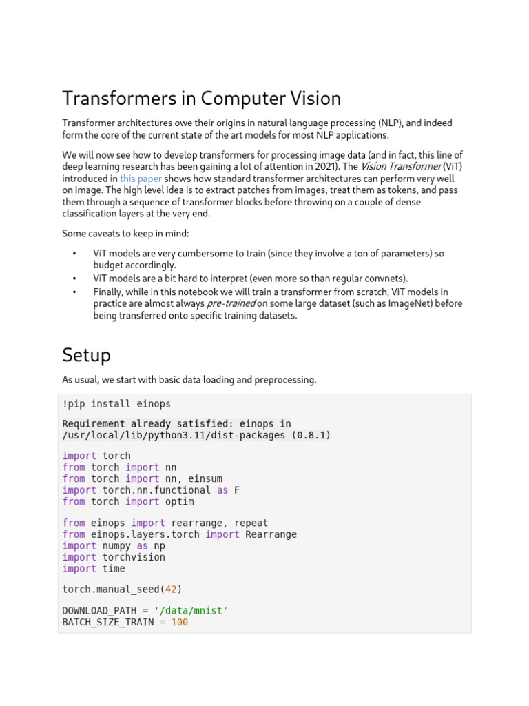 Vision Transformers for Image Classification | PDF | Machine Learning ...