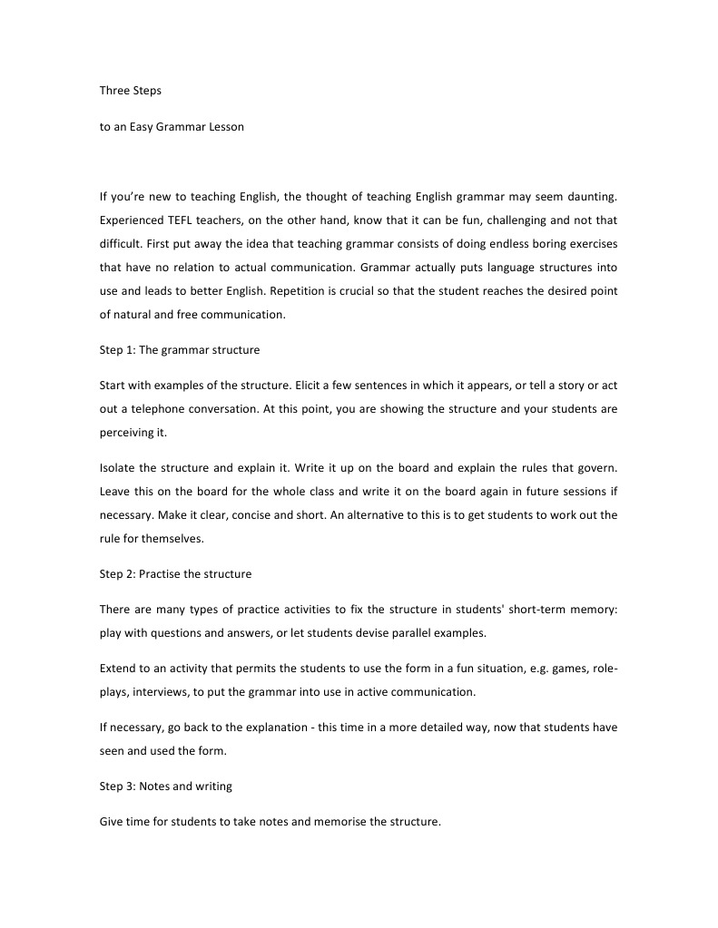 Three Steps to Teach Grammar | Grammar