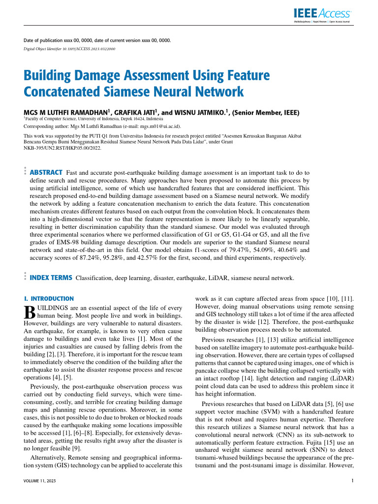 Building Damage Assessment Using Feature Concatena | PDF | Neuron ...