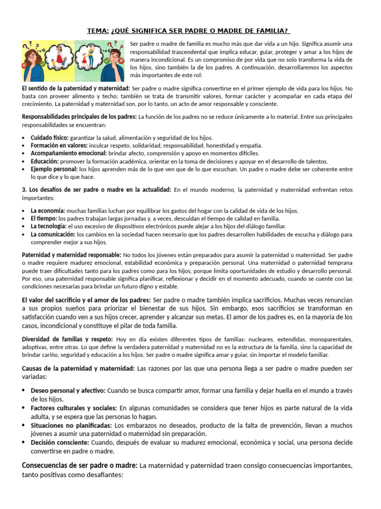 Significado de ser madre de familia | PDF | Padre | Familia
