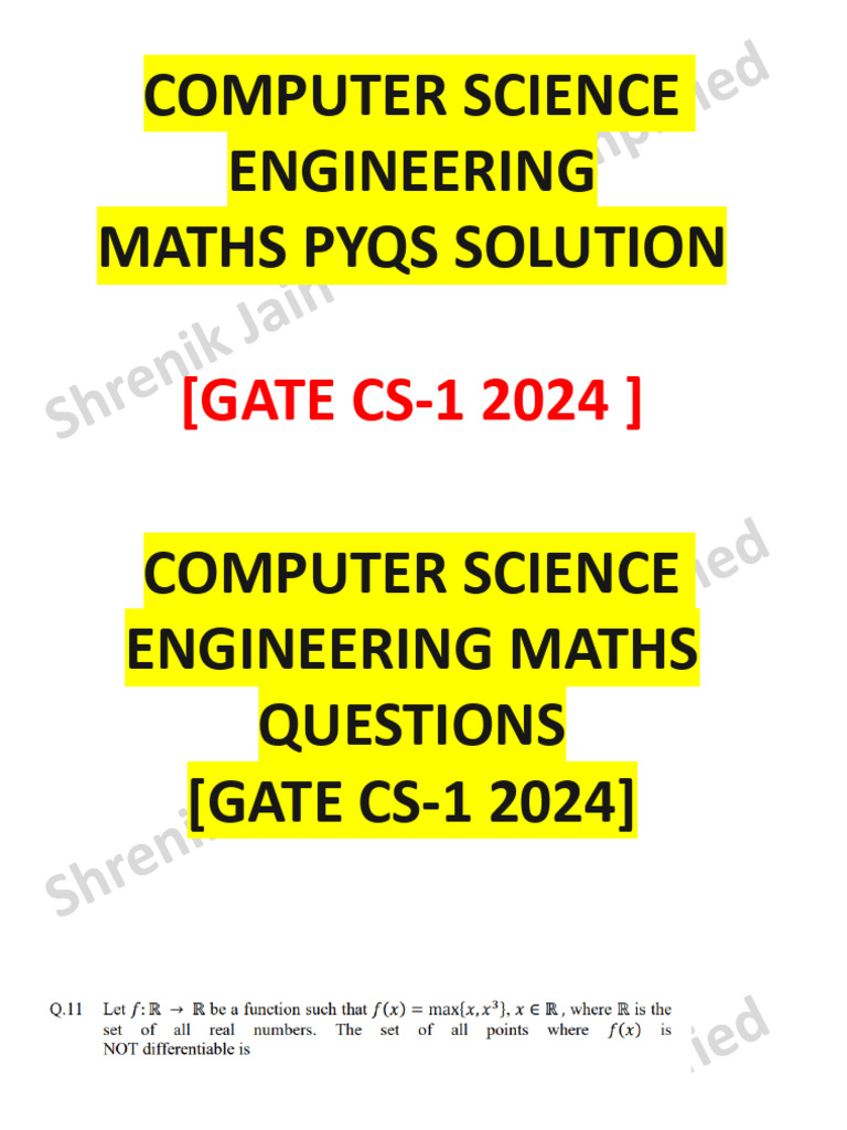 Gate Question Bank 2026 For Engineering Mathematics | PDF