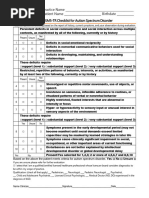 DSM 5 Diagnostic Checklist | PDF | Autism Spectrum | Spectrum Disorder