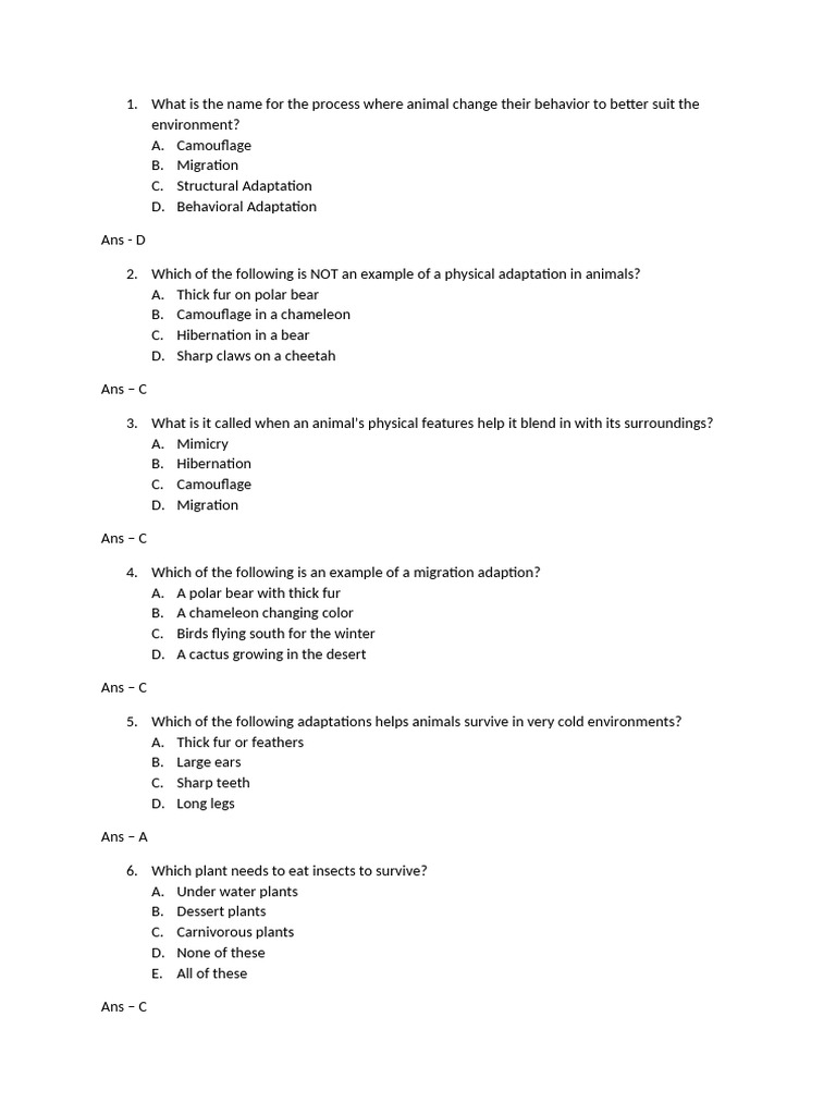Biochemical Adaptations in Animals | PDF