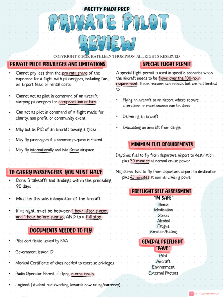 Private Pilot Review CORRECT | PDF | Instrument Flight Rules | Visual ...