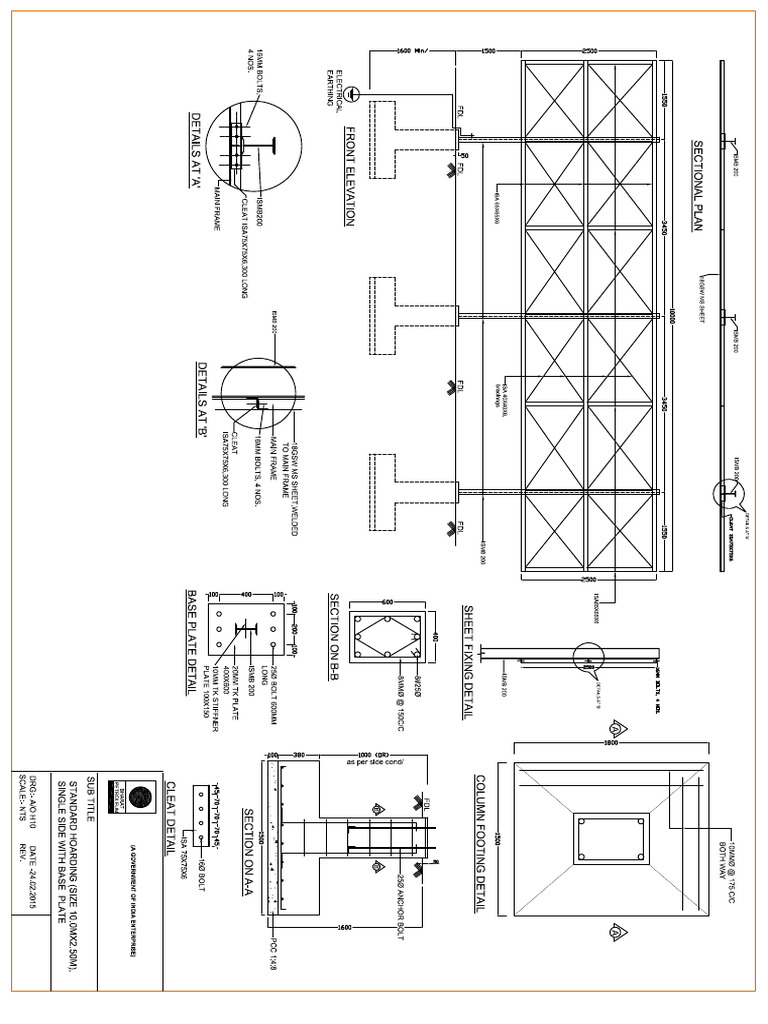 Hoarding Size 10.0x2.5, Single Side With Base Plate | PDF