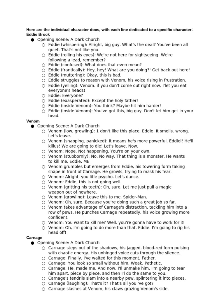 Create Docs File For Each of The Characters and Se... 574 | PDF