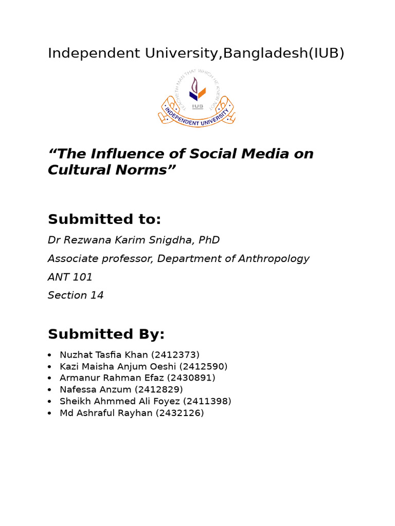 Social Media's Impact on Culture in Bangladesh | PDF | Social Media ...