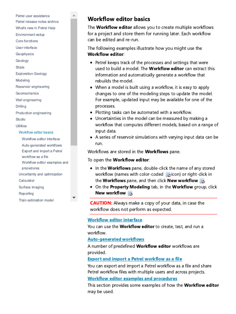 Workflow Editor Basics | PDF