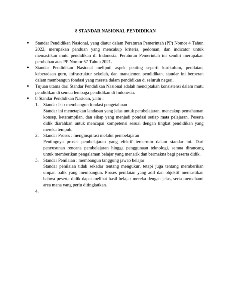 8 Standar Nasional Pendidikan | PDF