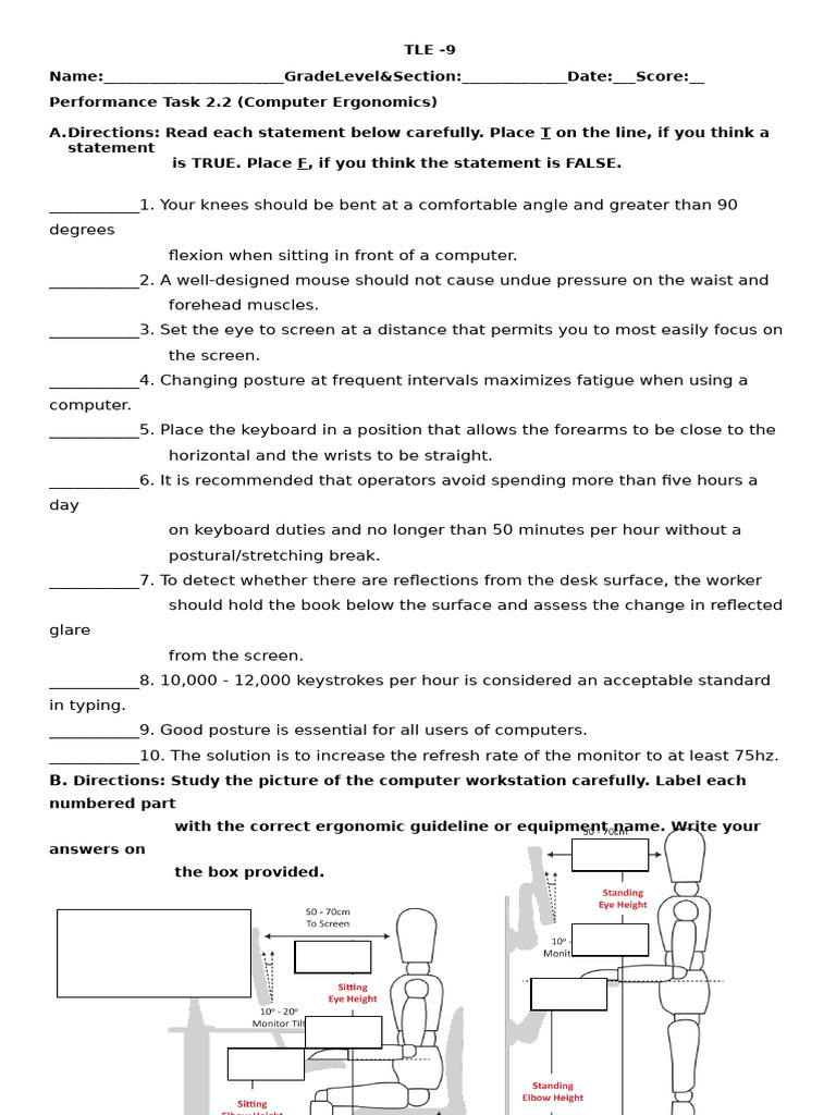 Computer Ergonomics Assessment Guide | PDF