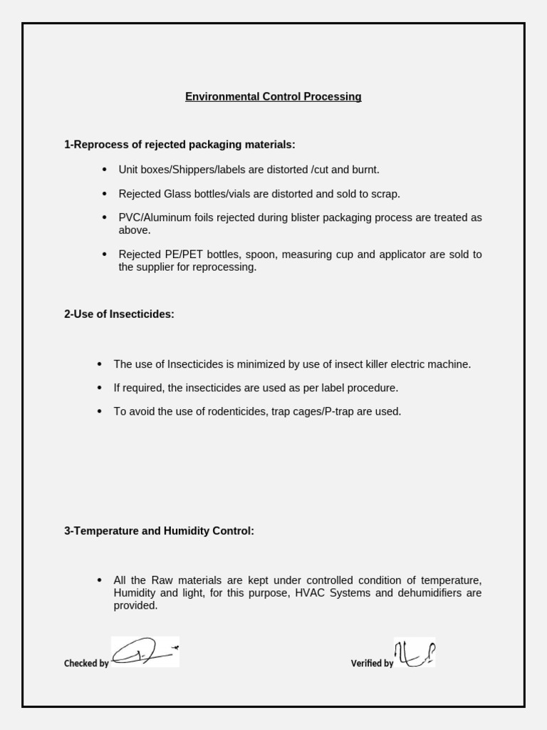 Environmental Control in Packaging and Processing | PDF