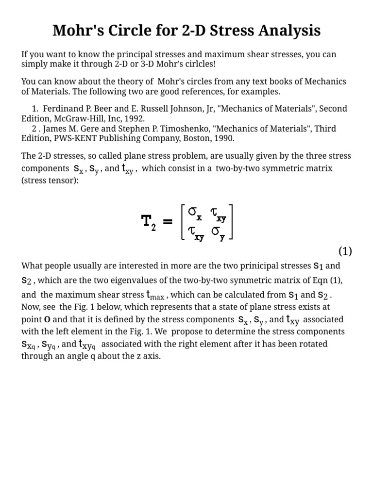 3D Mohr's Circle for Stress Analysis | PDF | Stress (Mechanics) | Physics