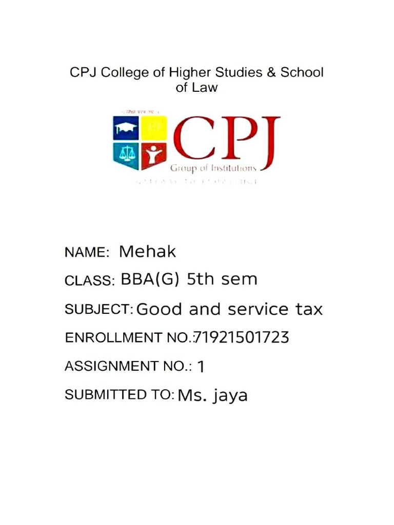 Mehak GST Assignment 1 | PDF