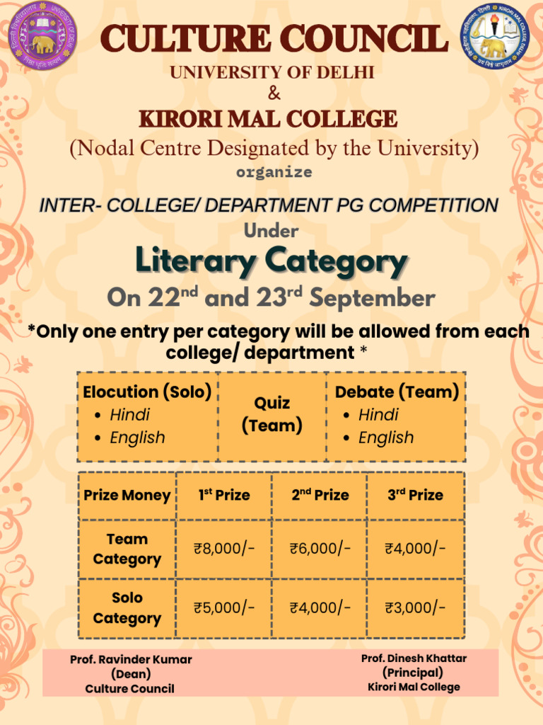 Inter College Competition - Literary Category | PDF