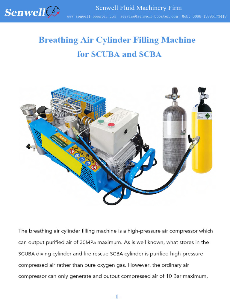 SCBA Breathing Air Filling Machine | PDF | Engines | Manufactured Goods