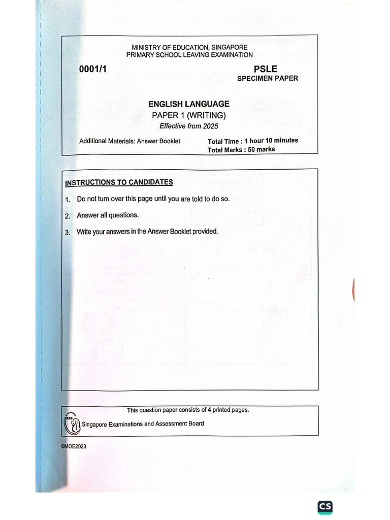 Psle 2024 Eng | PDF