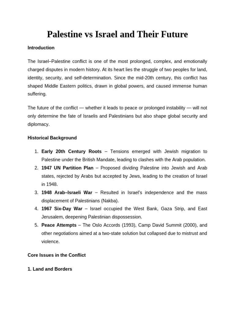 Israel-Palestine Conflict: Future Insights | PDF | Israel | World Politics
