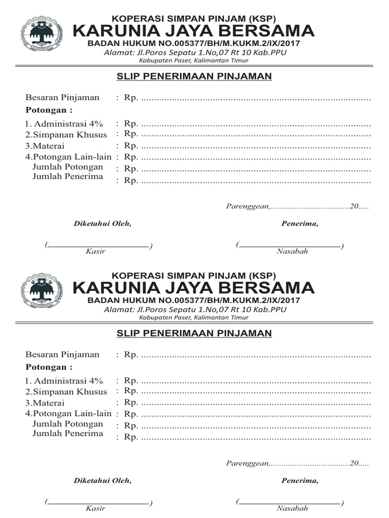 Nota Koperasi 2 Ply Seperdua | PDF