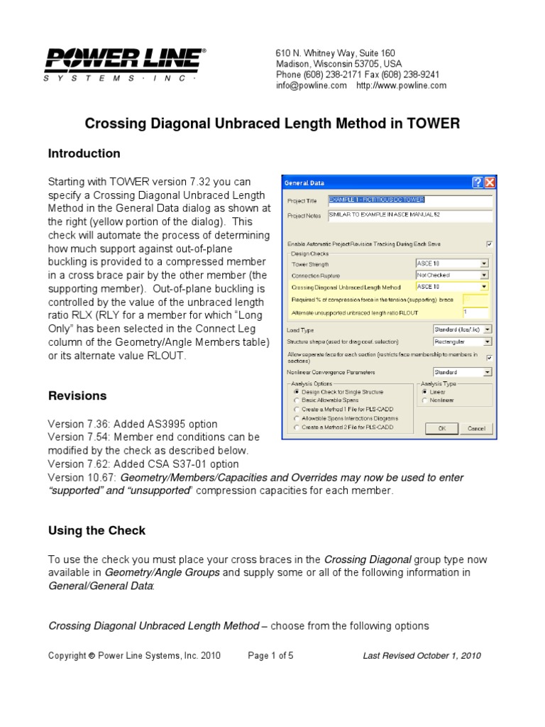 Tower Crossing Diagonal Check | PDF | Buckling | Data Compression