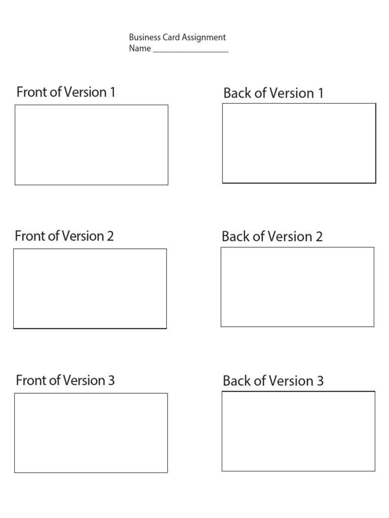 Business Card Design Assignment Guide | PDF
